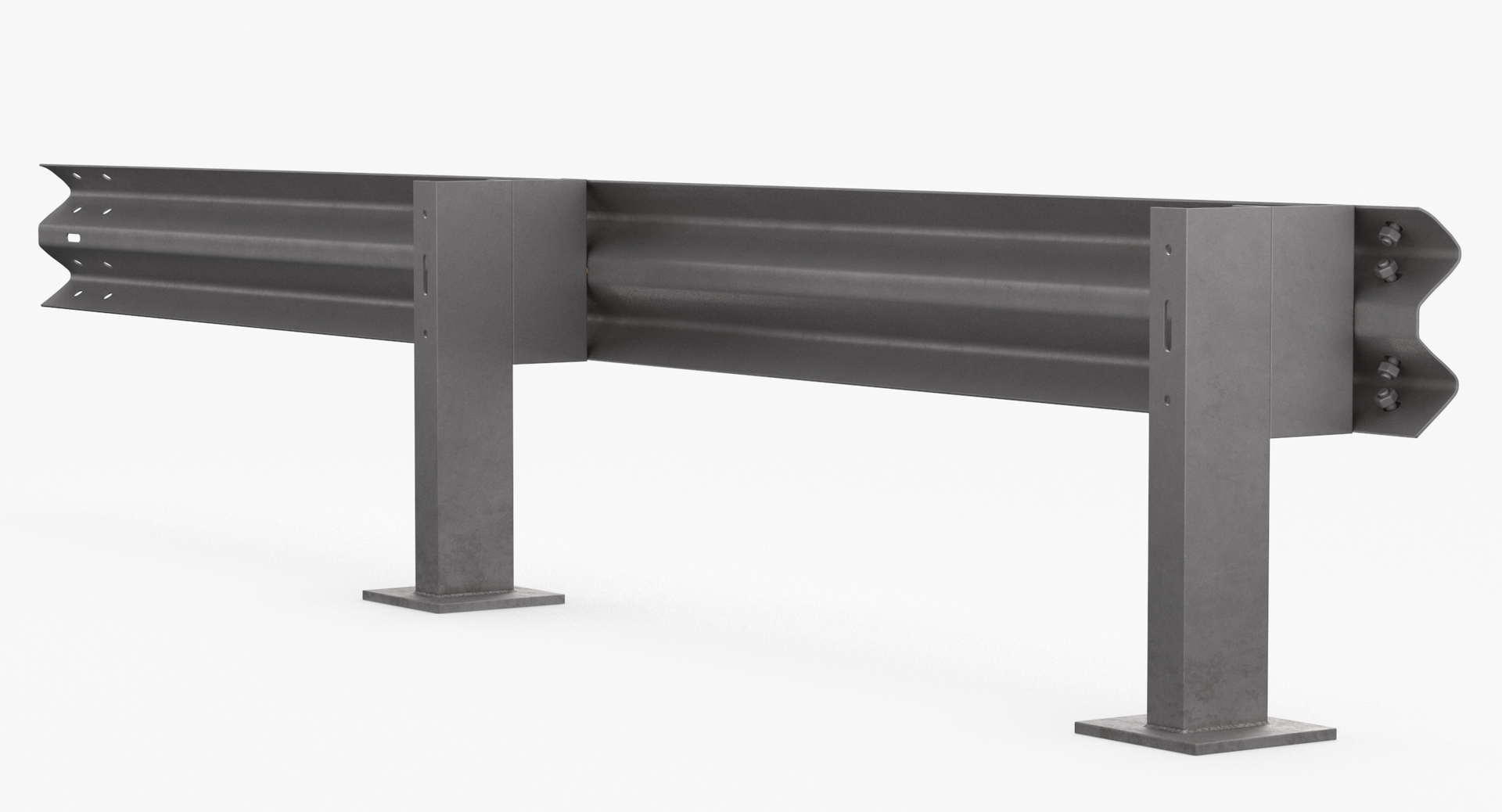 Guardrail W Beam Straight Short Single 3D model - TurboSquid 1915707