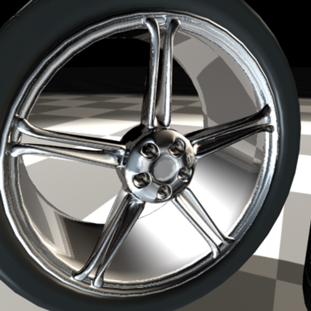 Star Rims Tire 3d Model