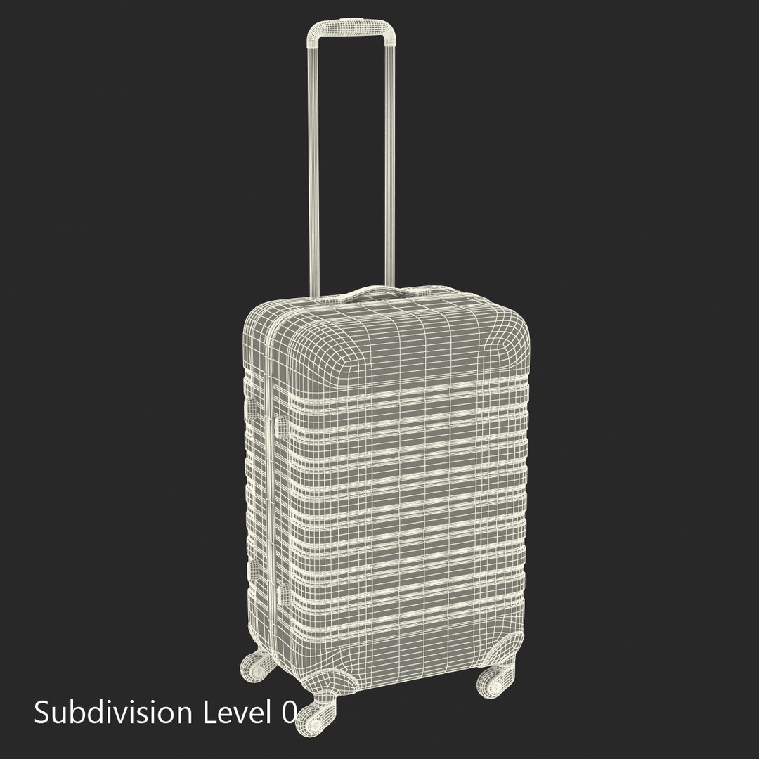 plastic trolley luggage bag 3d model