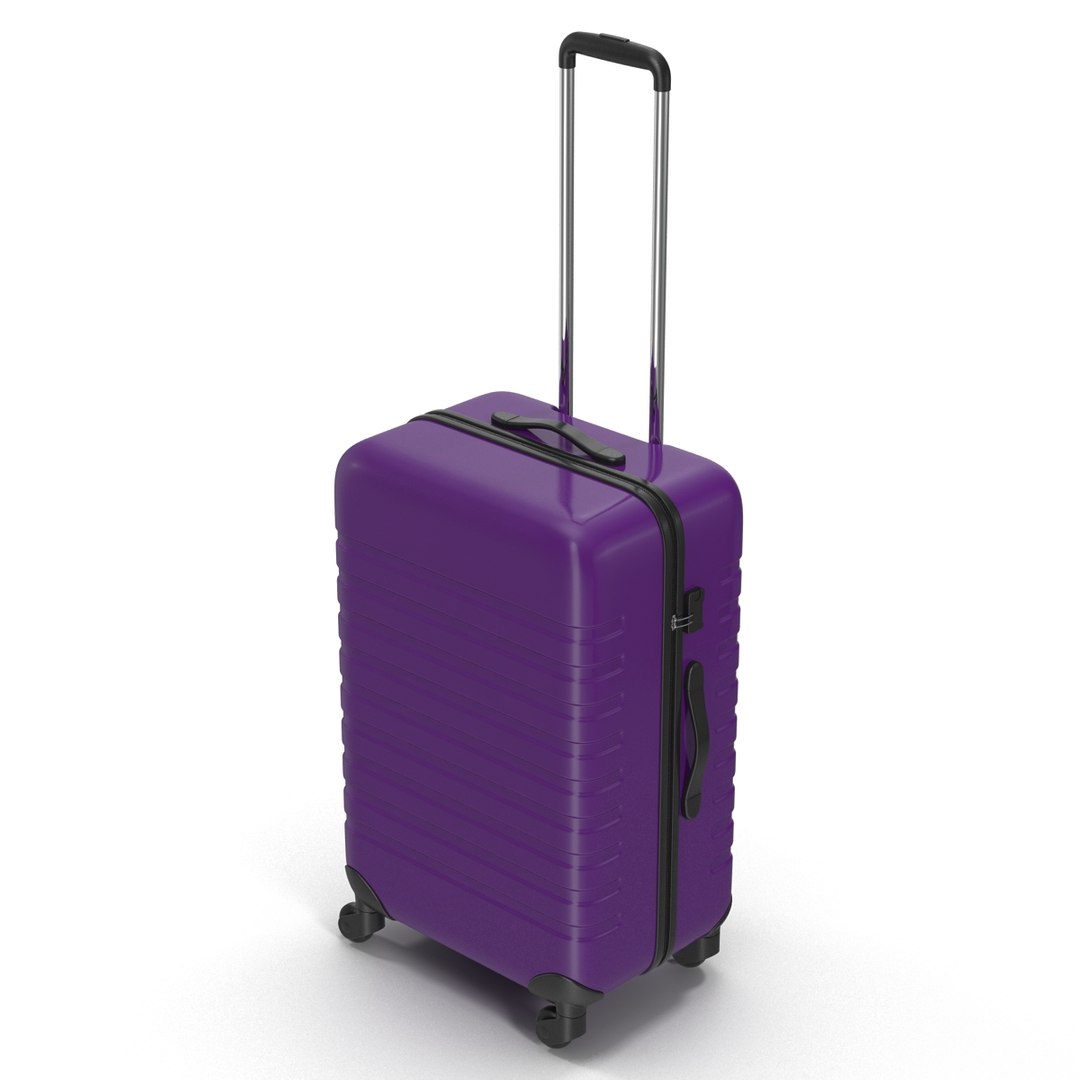 plastic trolley luggage bag 3d model