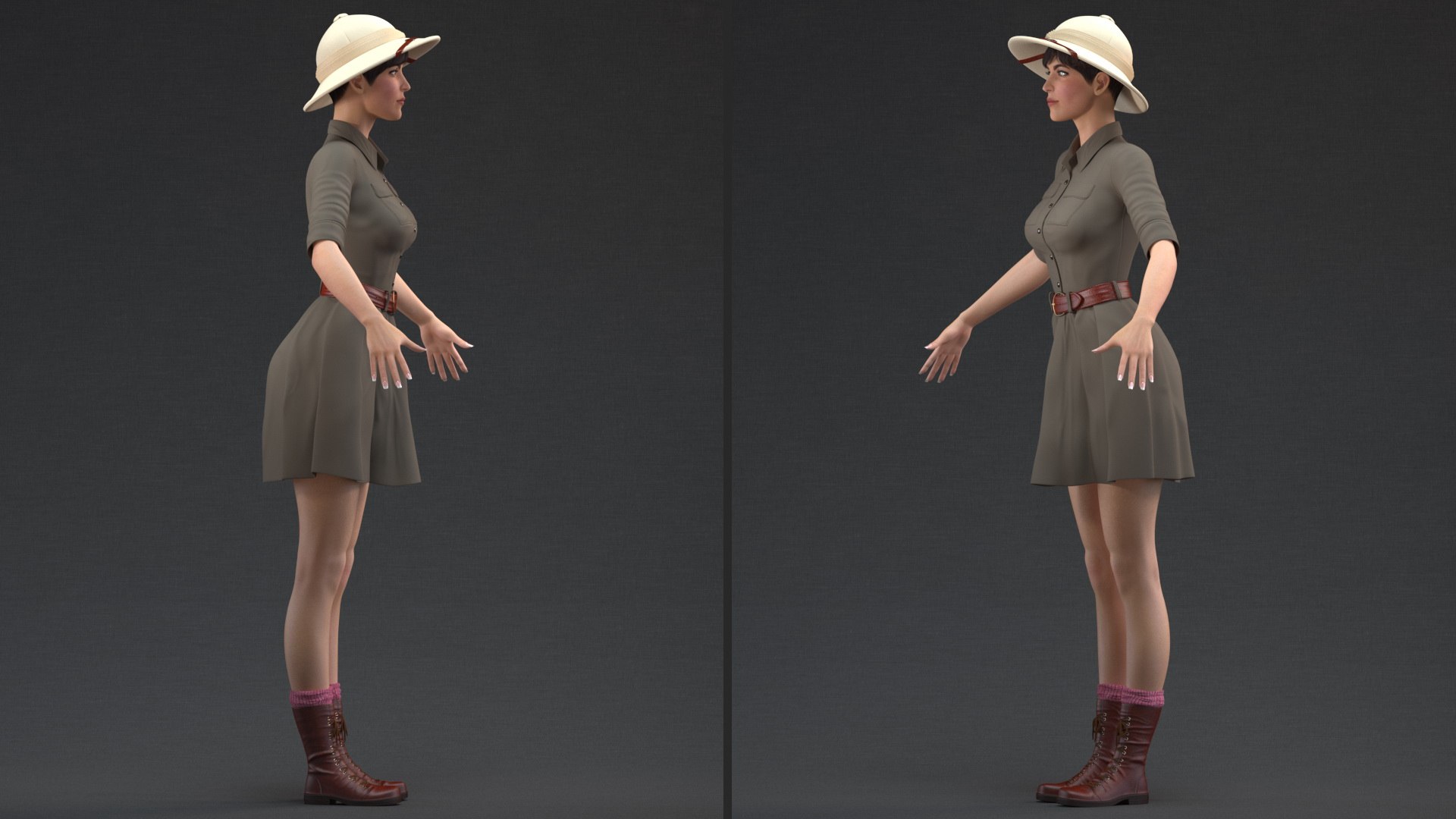 Free female zookeeper t pose 3D model - TurboSquid 1614309