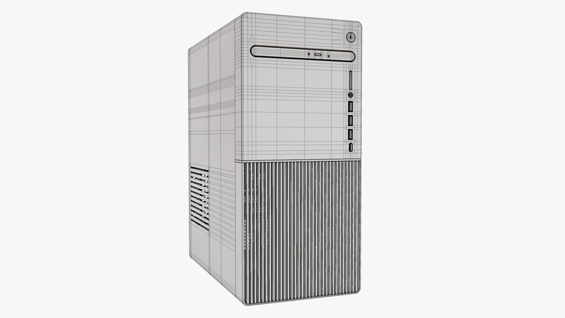 Desktop PC With Optical Drive Black 3D Model - TurboSquid 2073749