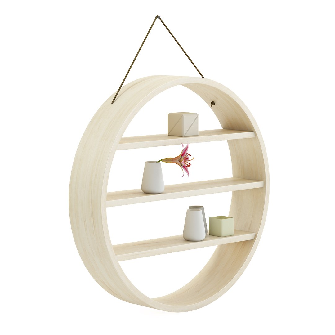 3D Model Circle Shaped Wall Shelf - TurboSquid 1294233