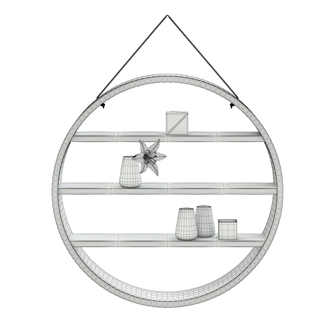 3D Model Circle Shaped Wall Shelf - TurboSquid 1294233