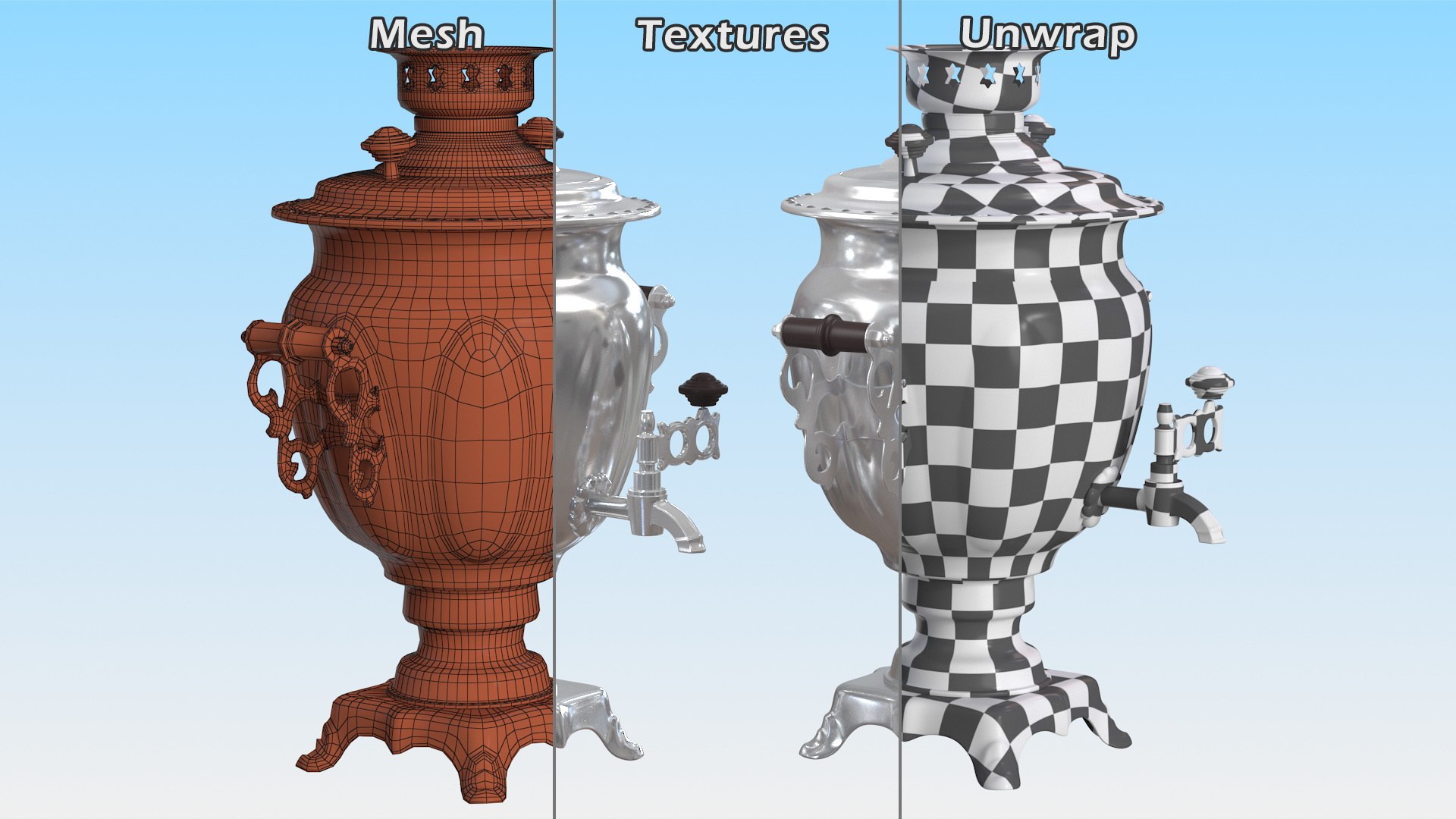 3D russian samovars 2 russia model - TurboSquid 1691717