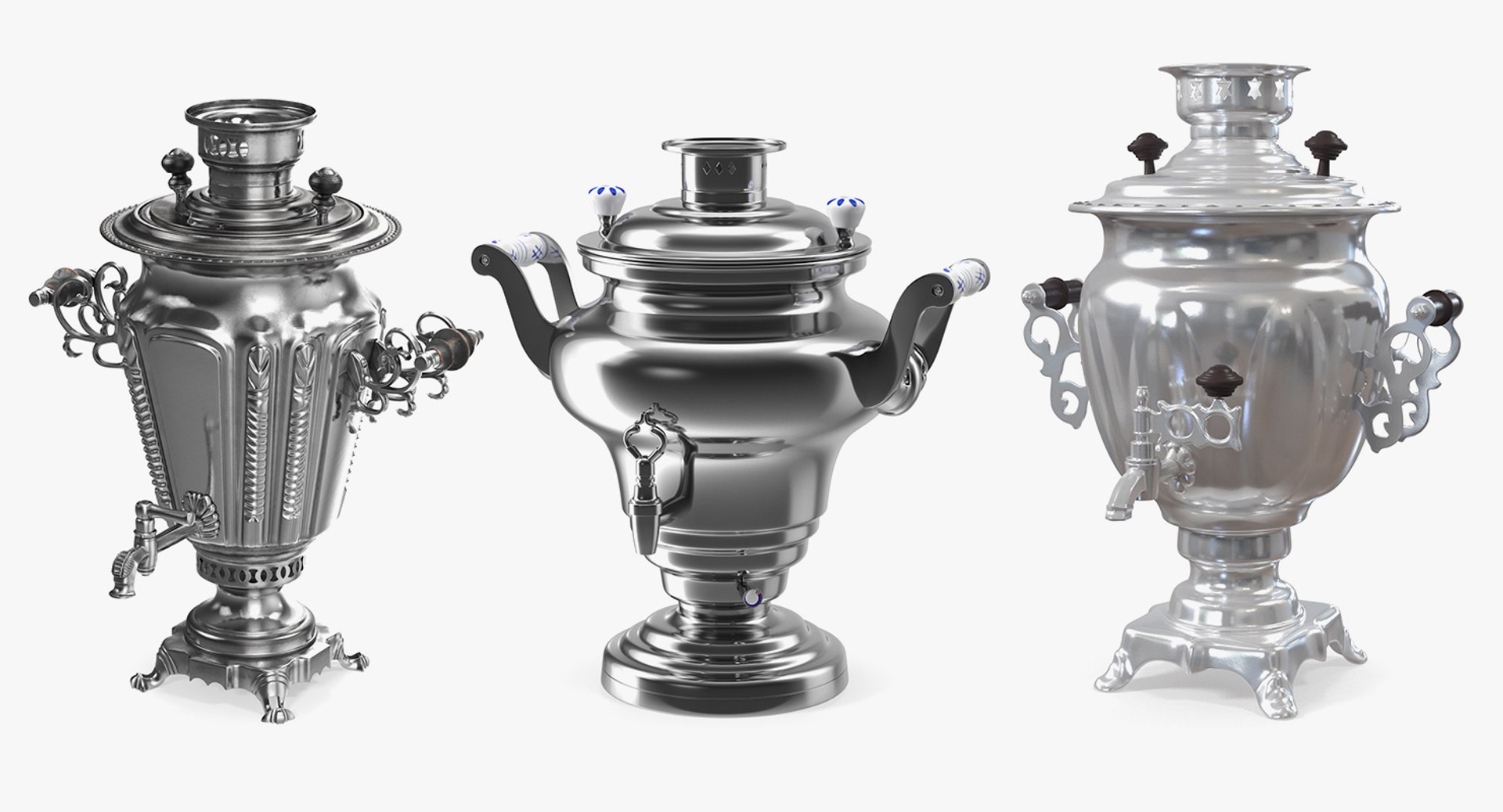 3D Russian Samovars 2 Russia Model - TurboSquid 1691717