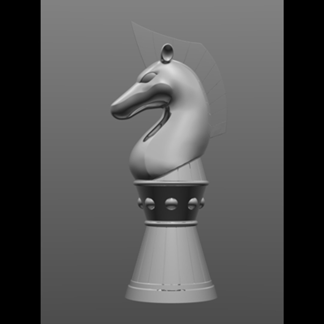 metal piece chess knight 3d model