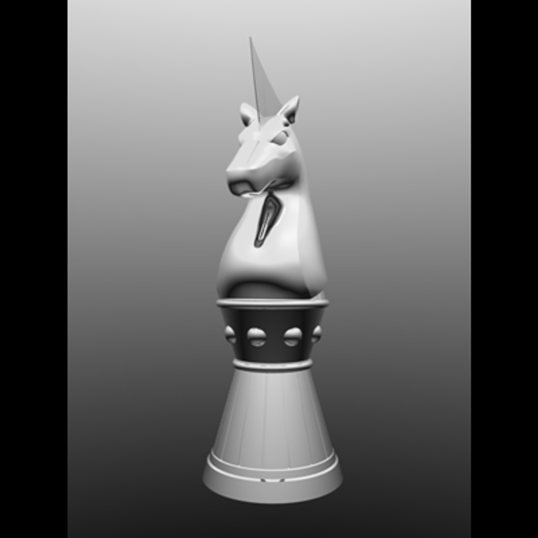 metal piece chess knight 3d model