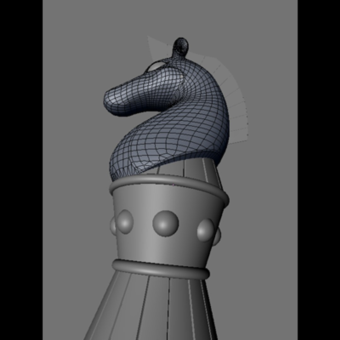metal piece chess knight 3d model
