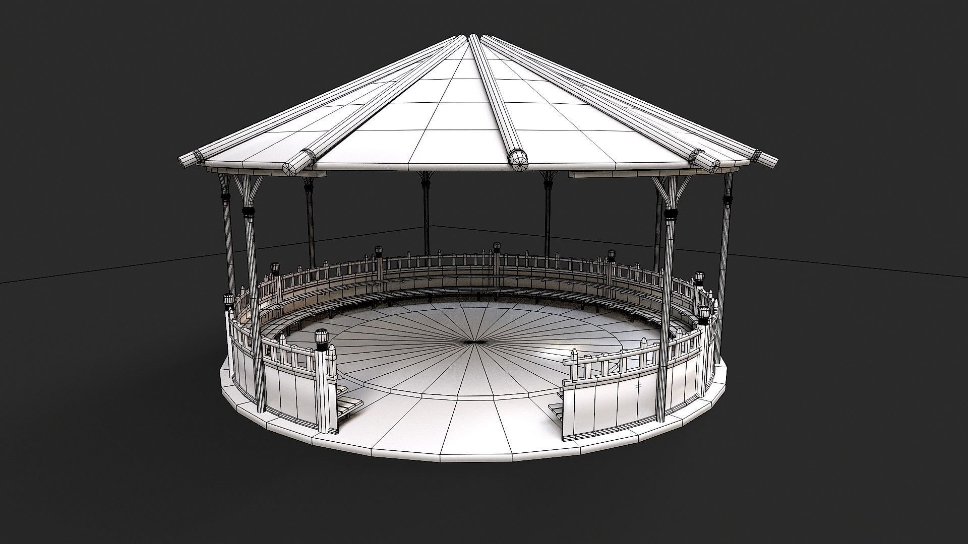 3D Circular Wooden Platform Arena Low Poly PBR - TurboSquid 2359582
