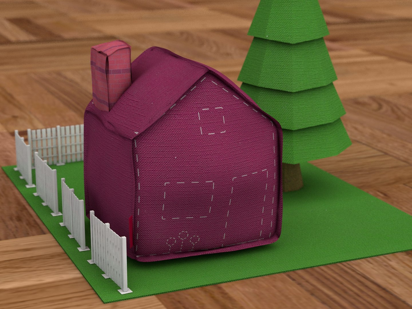 fluffy town house standard 3d model