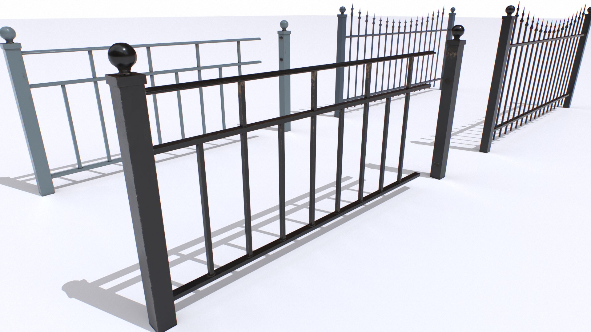 Metal Fences Pack 1 3D model - TurboSquid 1927586