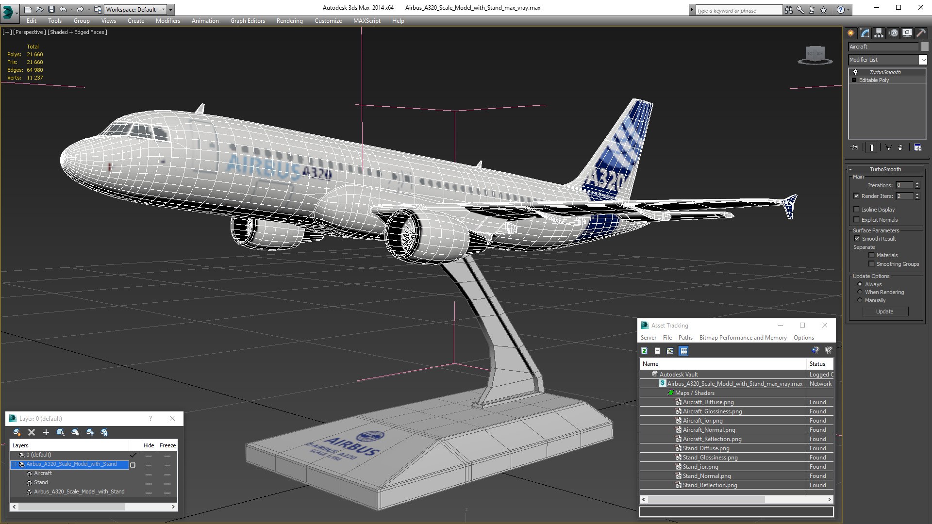 3D Airbus A320 Scale Model With Stand Model - TurboSquid 1771393