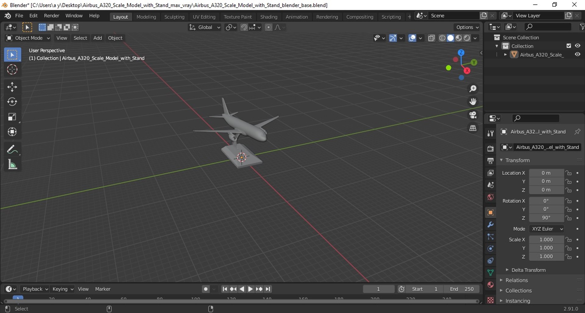 3D Airbus A320 Scale Model With Stand Model - TurboSquid 1771393
