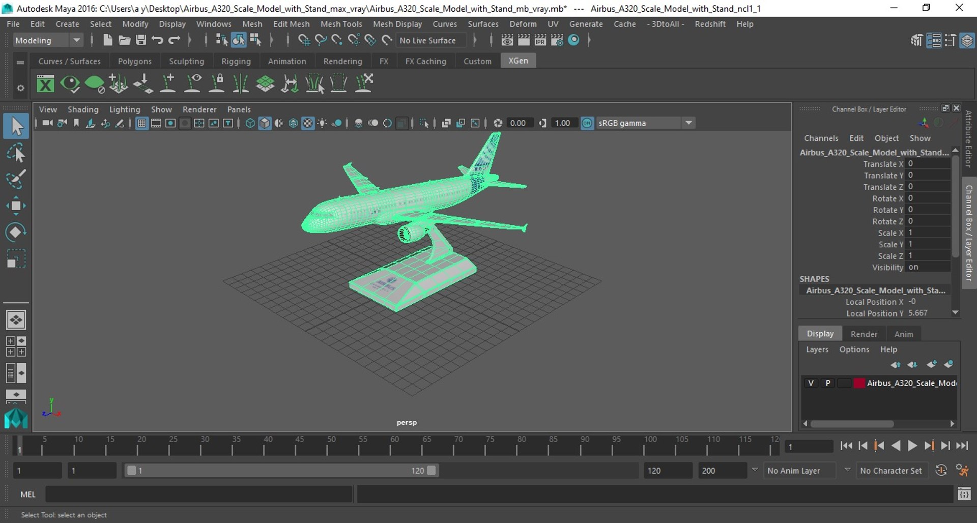 3D Airbus A320 Scale Model With Stand Model - TurboSquid 1771393