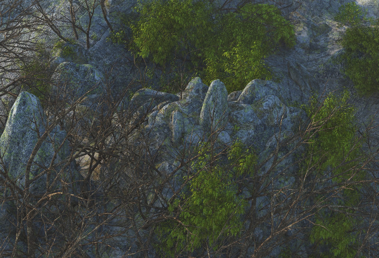 Suspension Bridge Mountain Environment 3D model - TurboSquid 1740597