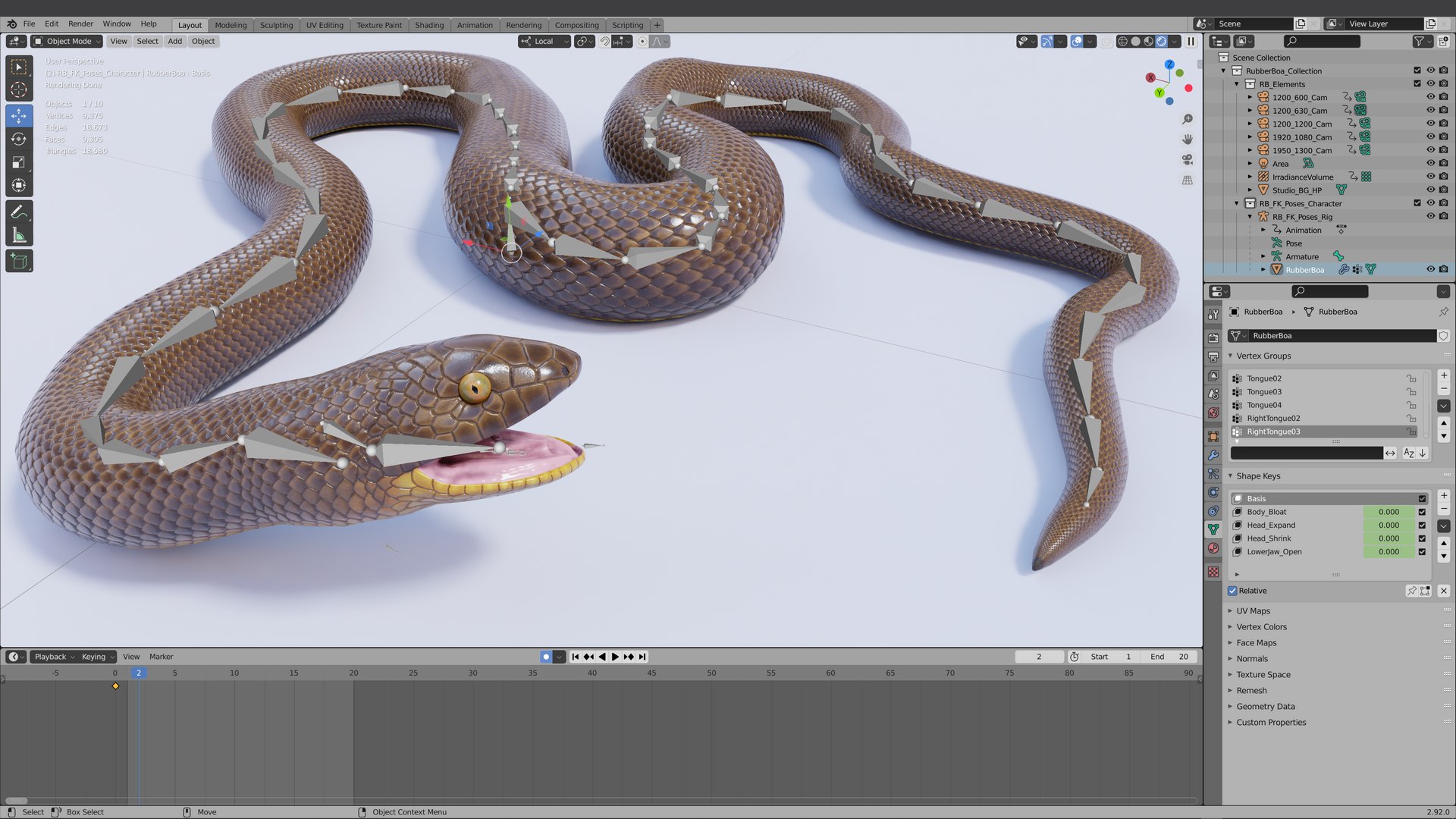 3D Rigged Rubber Boa Model - TurboSquid 1952294