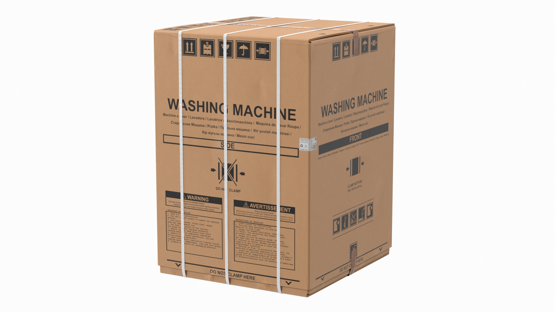 Washing Machine Cardboard Package 3D Model - TurboSquid 2117247