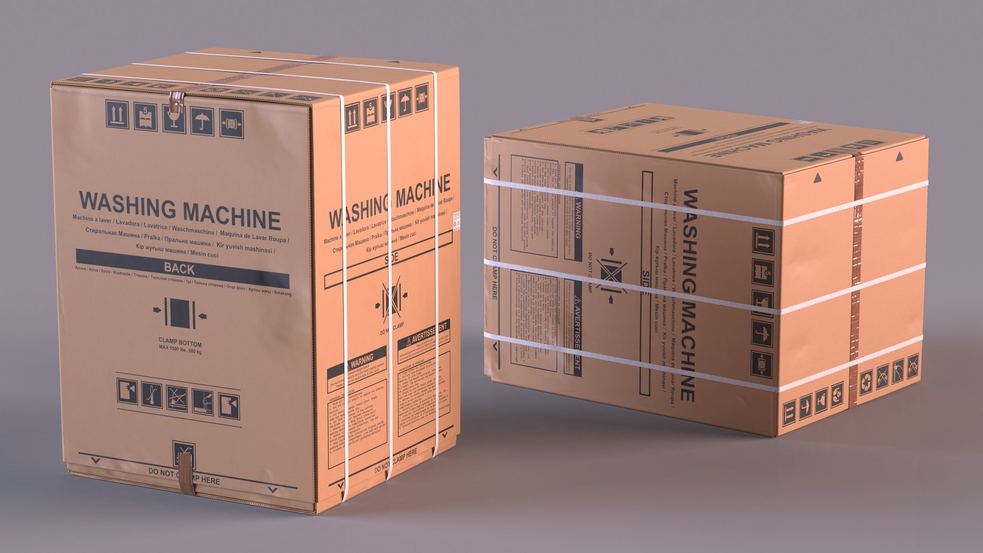 Washing Machine Cardboard Package 3D Model - TurboSquid 2117247