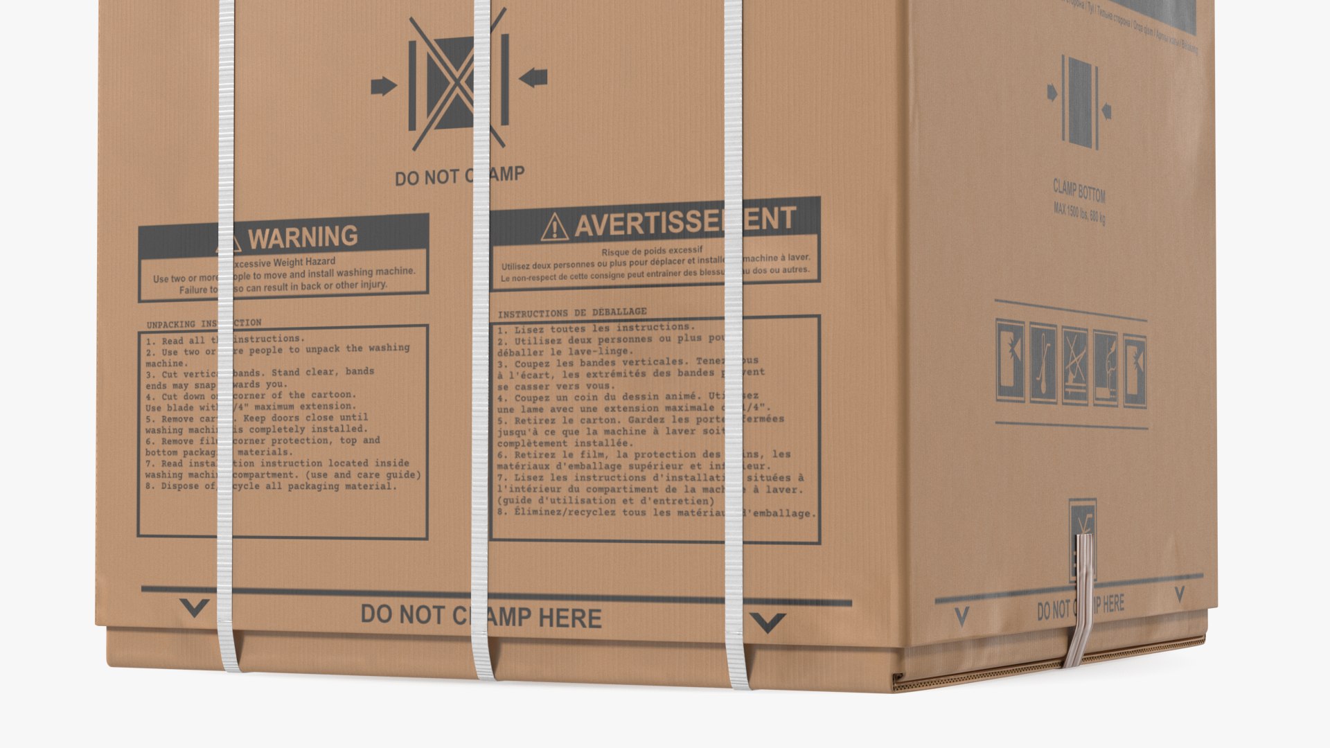 Washing Machine Cardboard Package 3D Model - TurboSquid 2117247