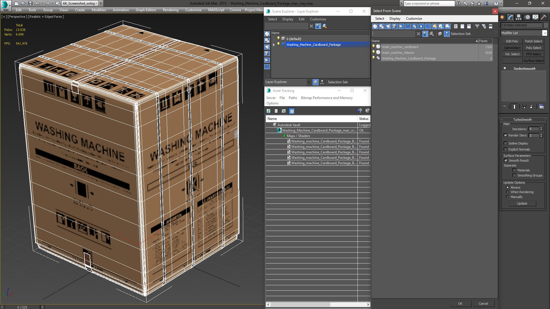 Washing Machine Cardboard Package 3D model - TurboSquid 2117247