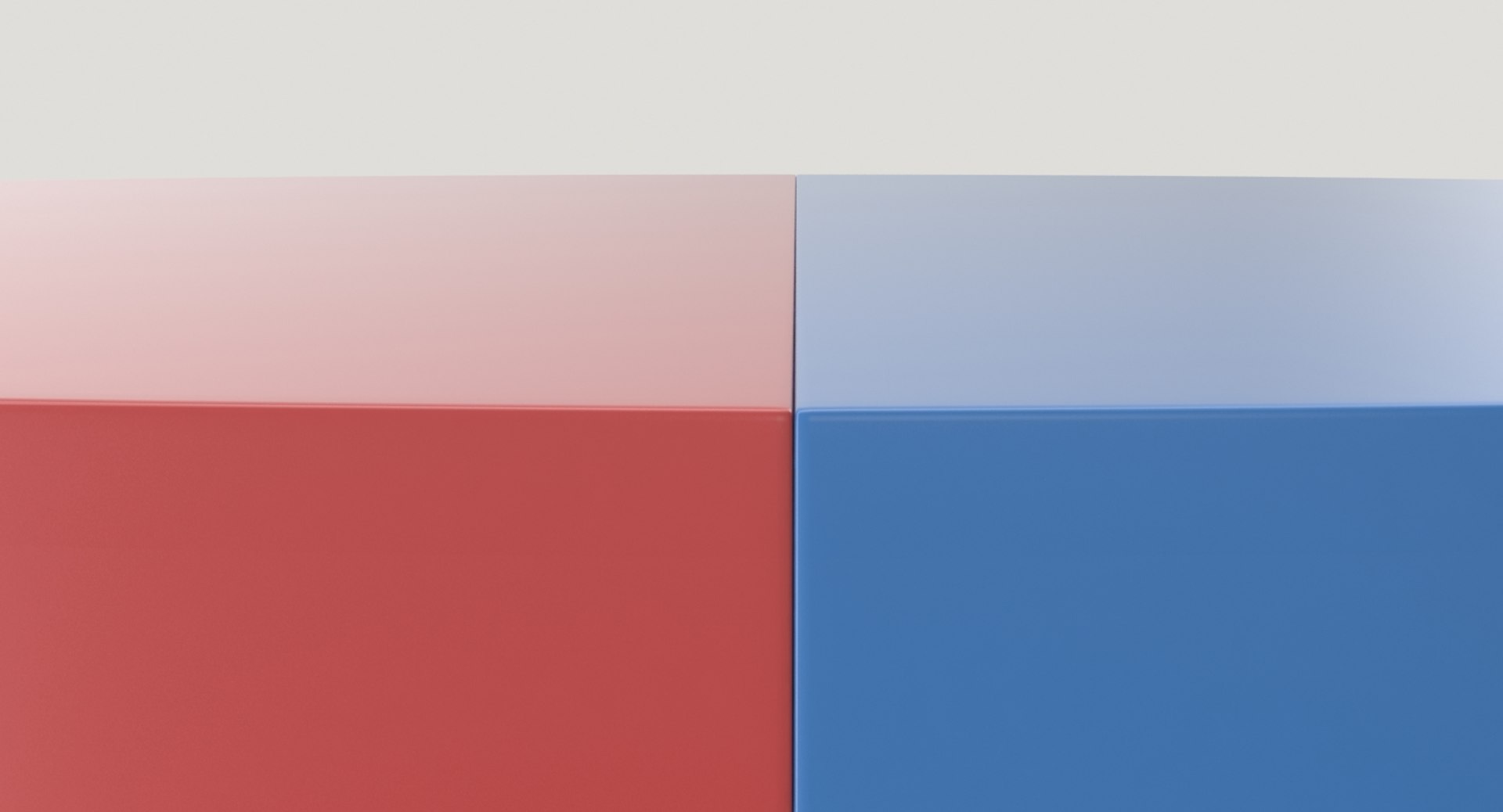 3d pie chart half red blue