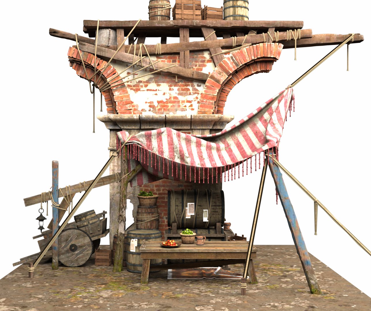 Medieval Market Scene 3D - TurboSquid 2193862