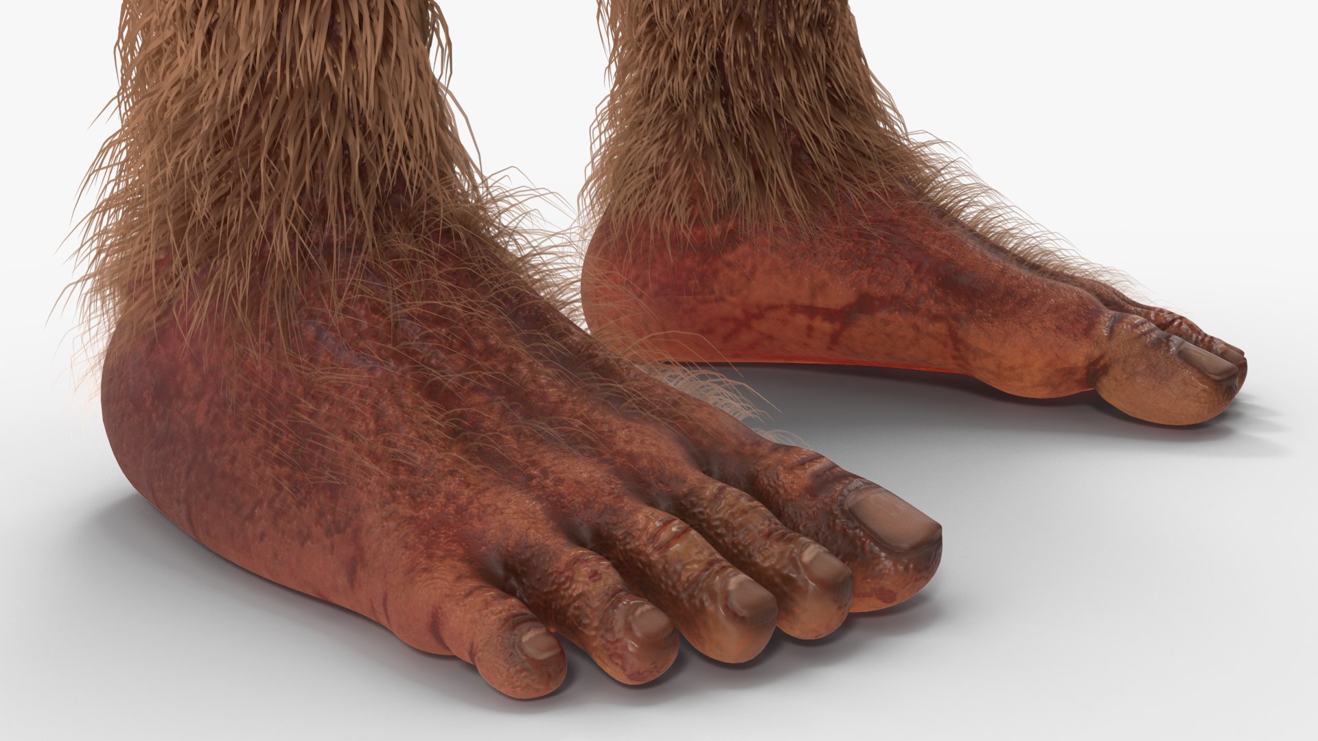 Mythical Creature Bigfoot A-pose Fur Model - TurboSquid 2005973