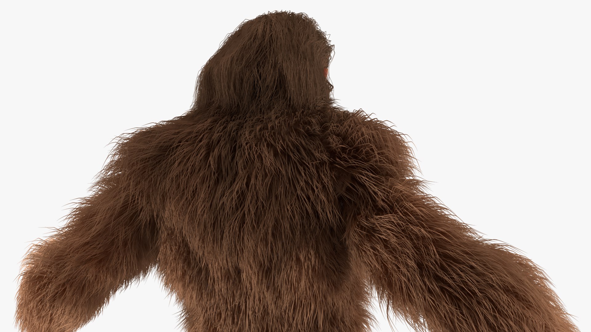 Mythical Creature Bigfoot A-pose Fur Model - TurboSquid 2005973