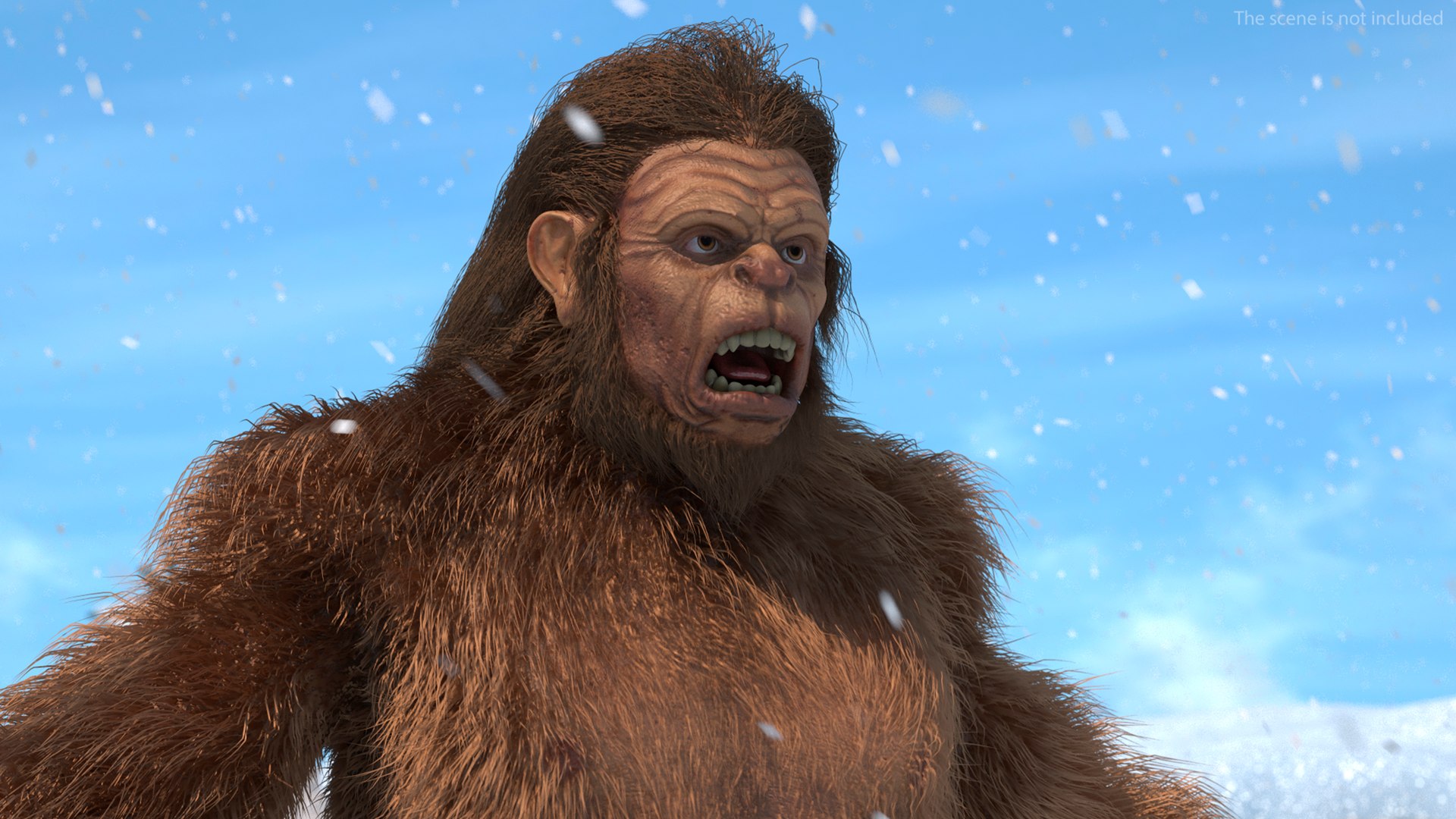 Mythical Creature Bigfoot A-pose Fur Model - TurboSquid 2005973