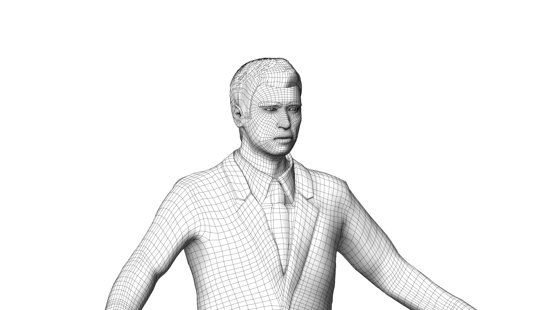 3D Man With Suit - TurboSquid 1866491