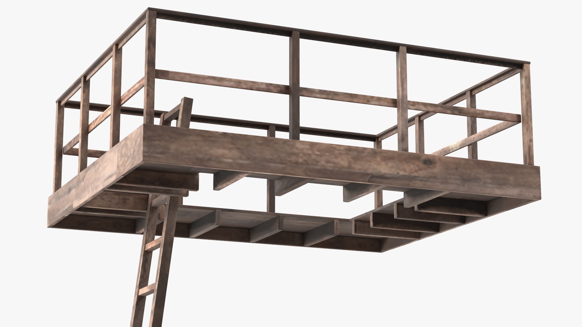 Old Platform With Ladder Wooden 3D Model - TurboSquid 1988214