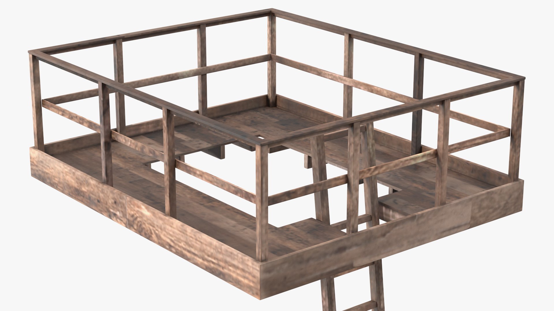 Old Platform With Ladder Wooden 3D Model - TurboSquid 1988214