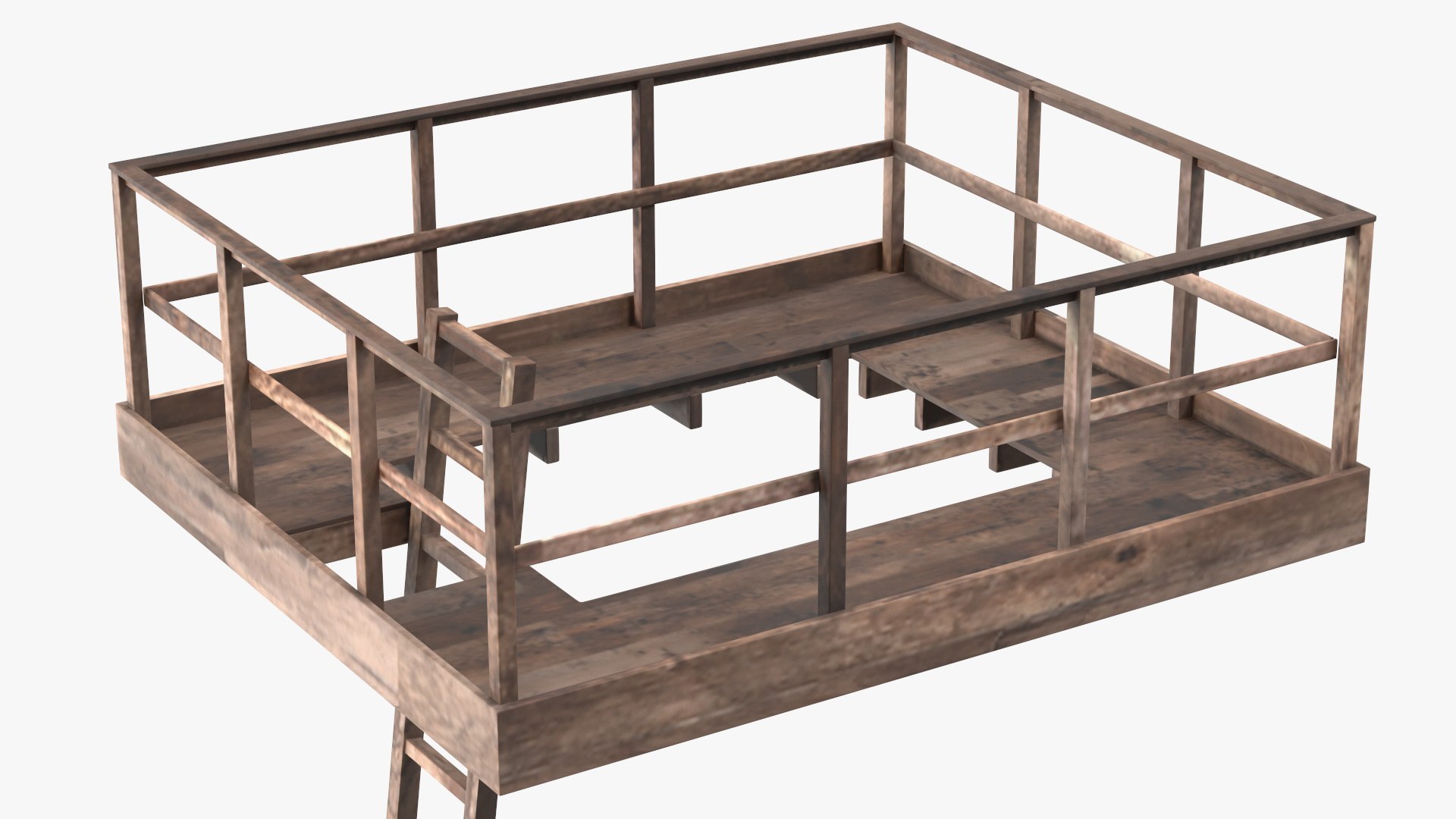 Old Platform With Ladder Wooden 3D Model - TurboSquid 1988214