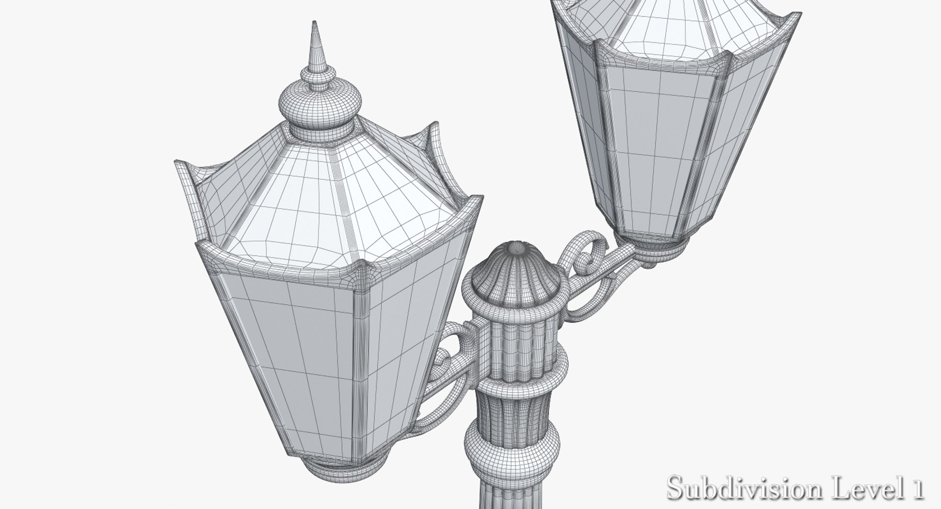 3d Old-fashioned Street Light Model
