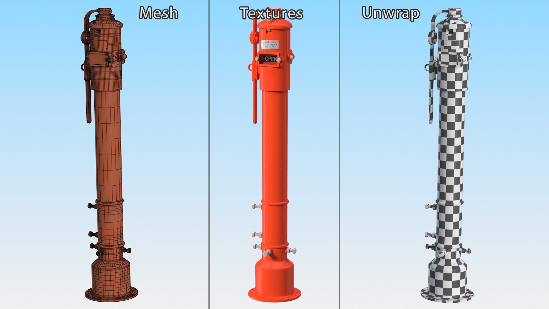 Fire Protection Underground Indicator Post 3D Model - TurboSquid 1993566