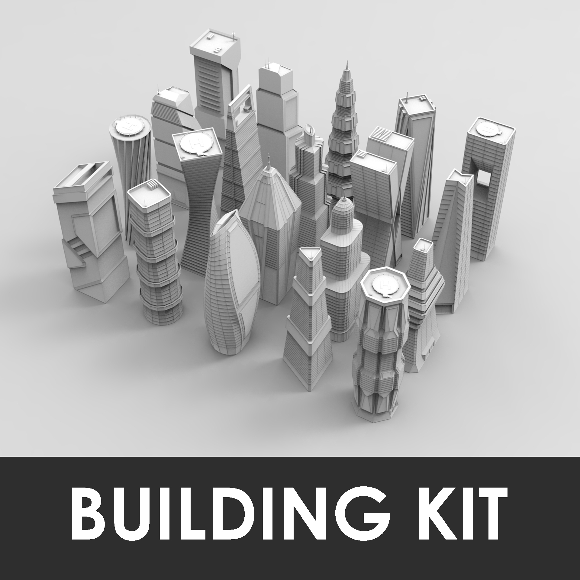 3D Building Kit - TurboSquid 1812257