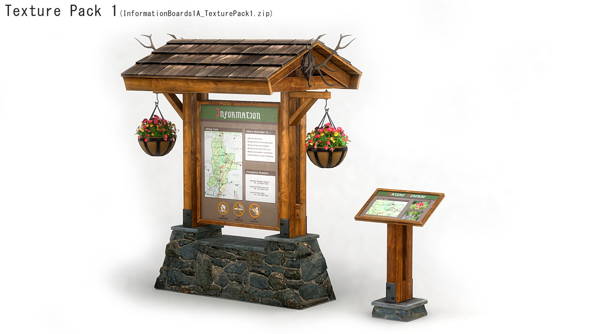 Information boards 3D model - TurboSquid 1583353