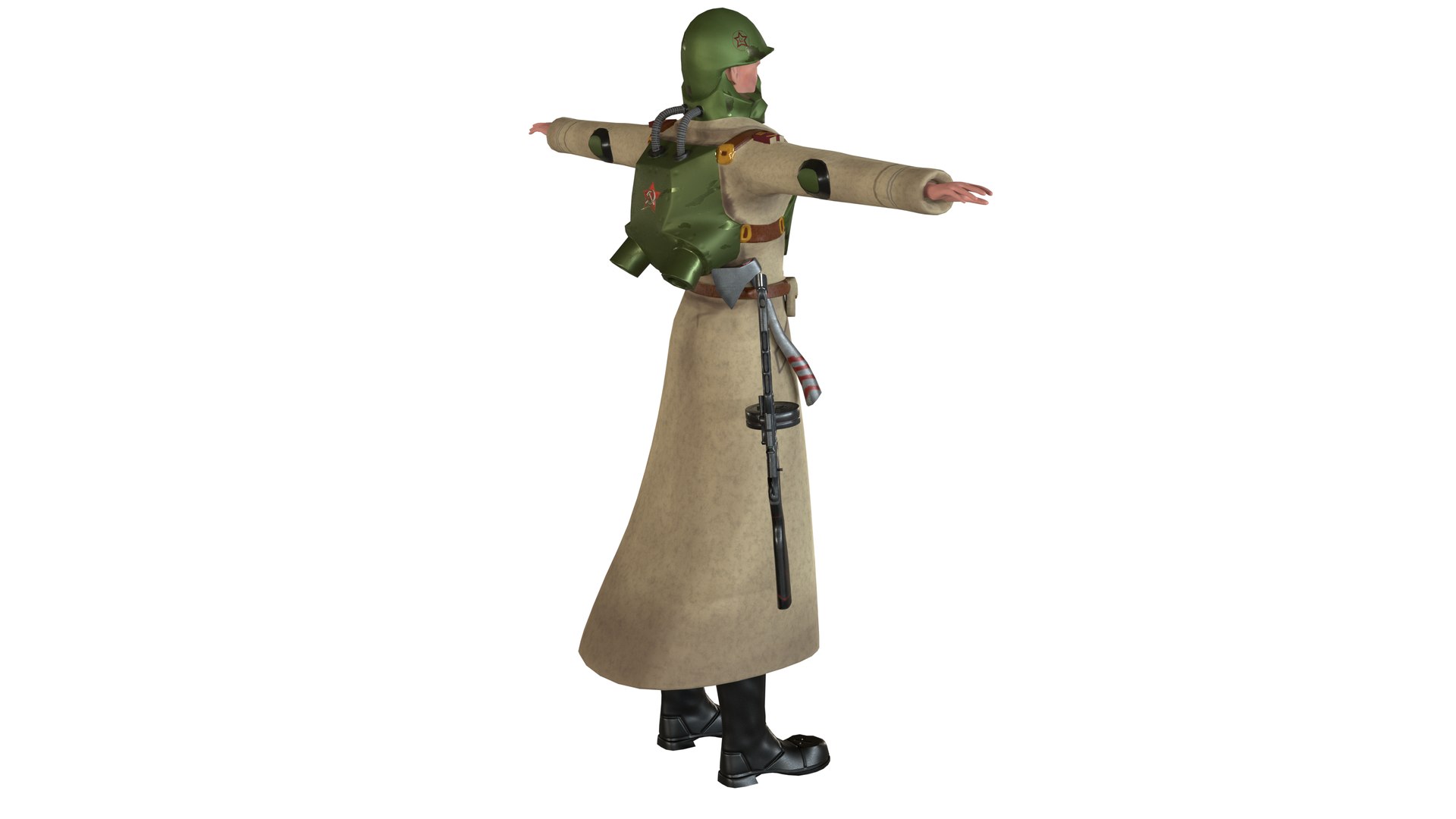 Infantry Of The USSR With PPSH 2060 3D Model - TurboSquid 1858917