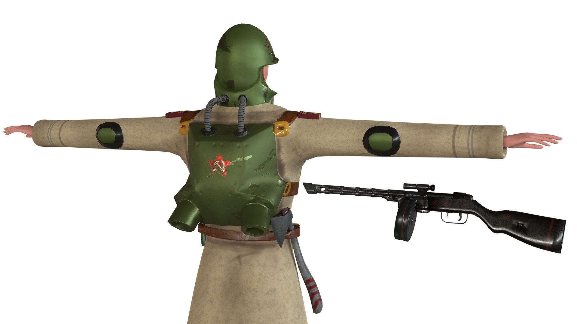 Infantry Of The USSR With PPSH 2060 3D Model - TurboSquid 1858917