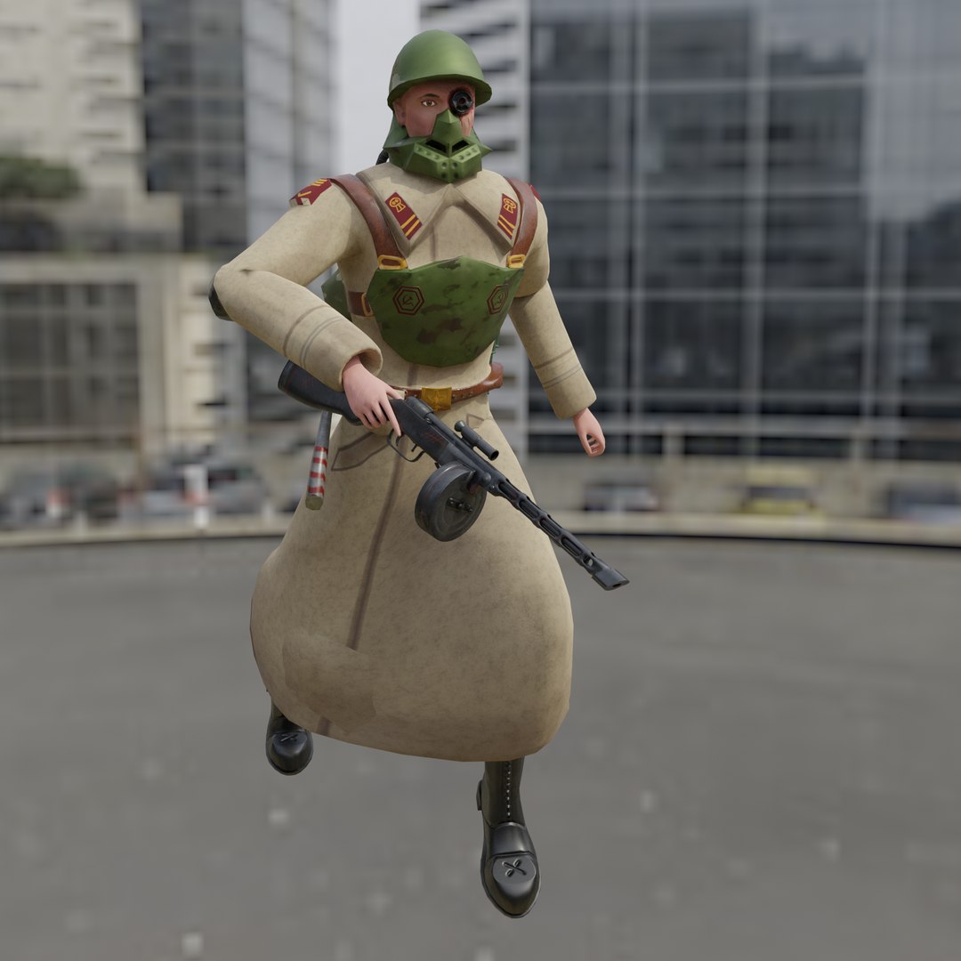 Infantry Of The USSR With PPSH 2060 3D Model - TurboSquid 1858917