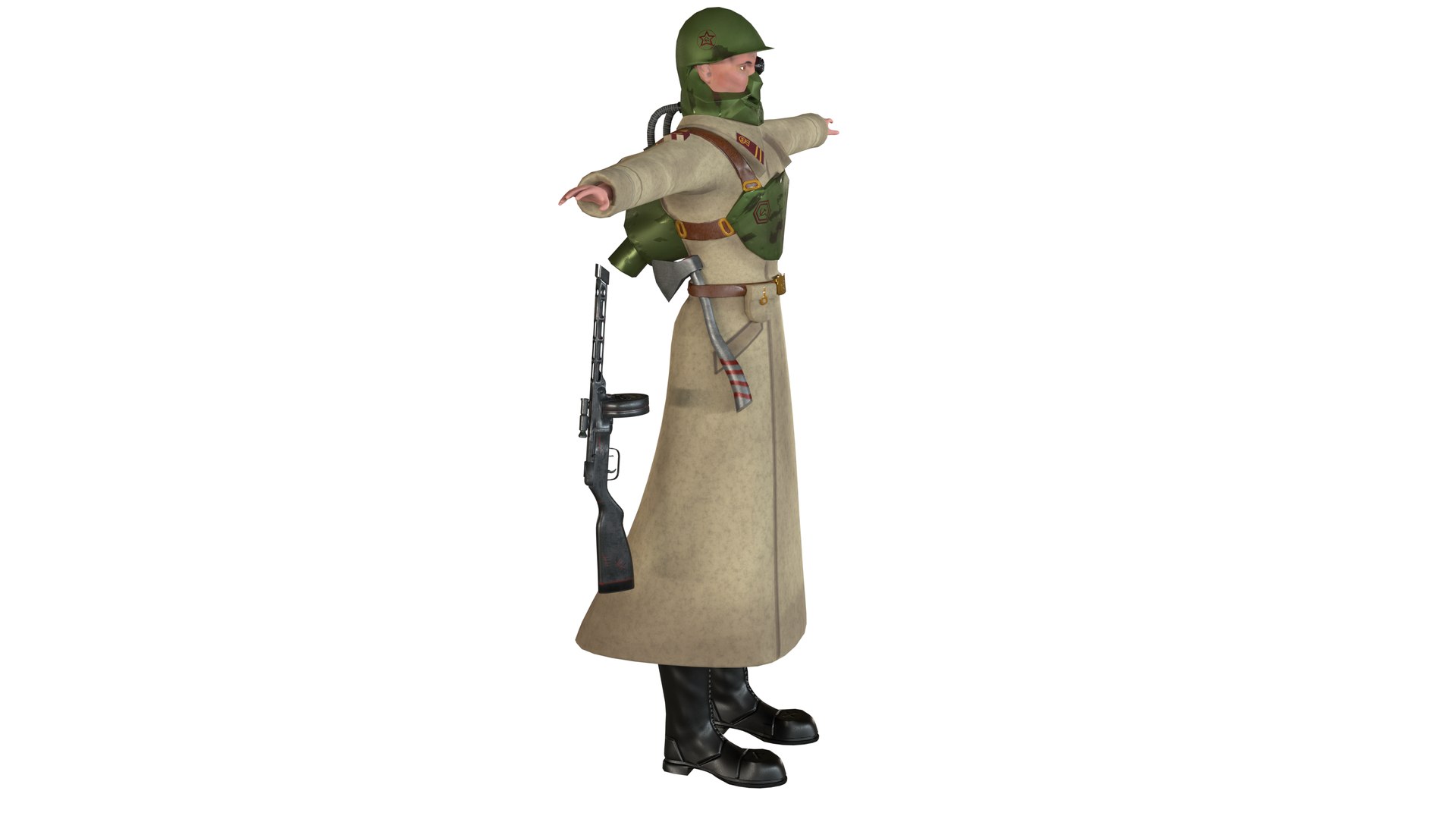 Infantry Of The USSR With PPSH 2060 3D Model - TurboSquid 1858917