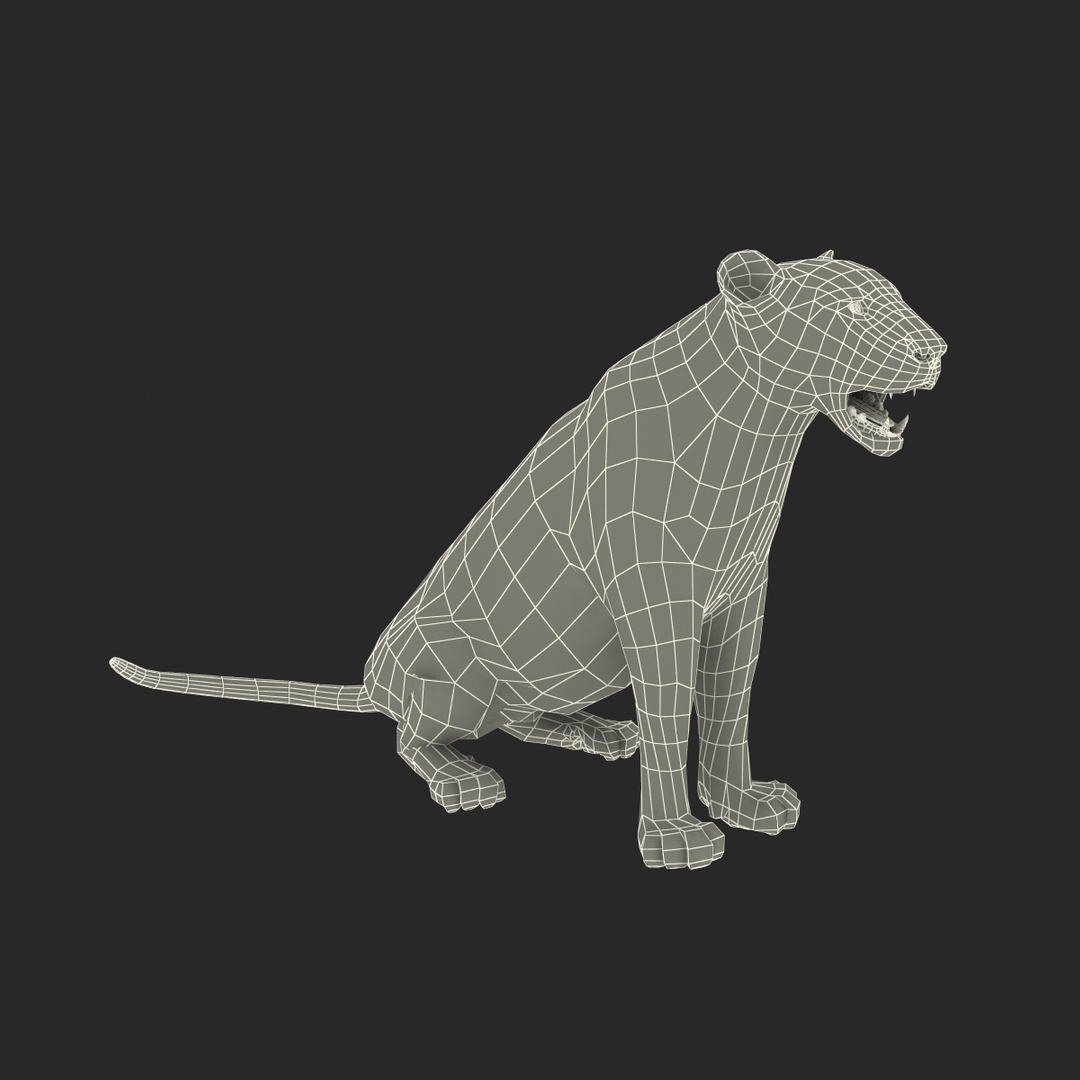 3d Lioness Pose 4 Model