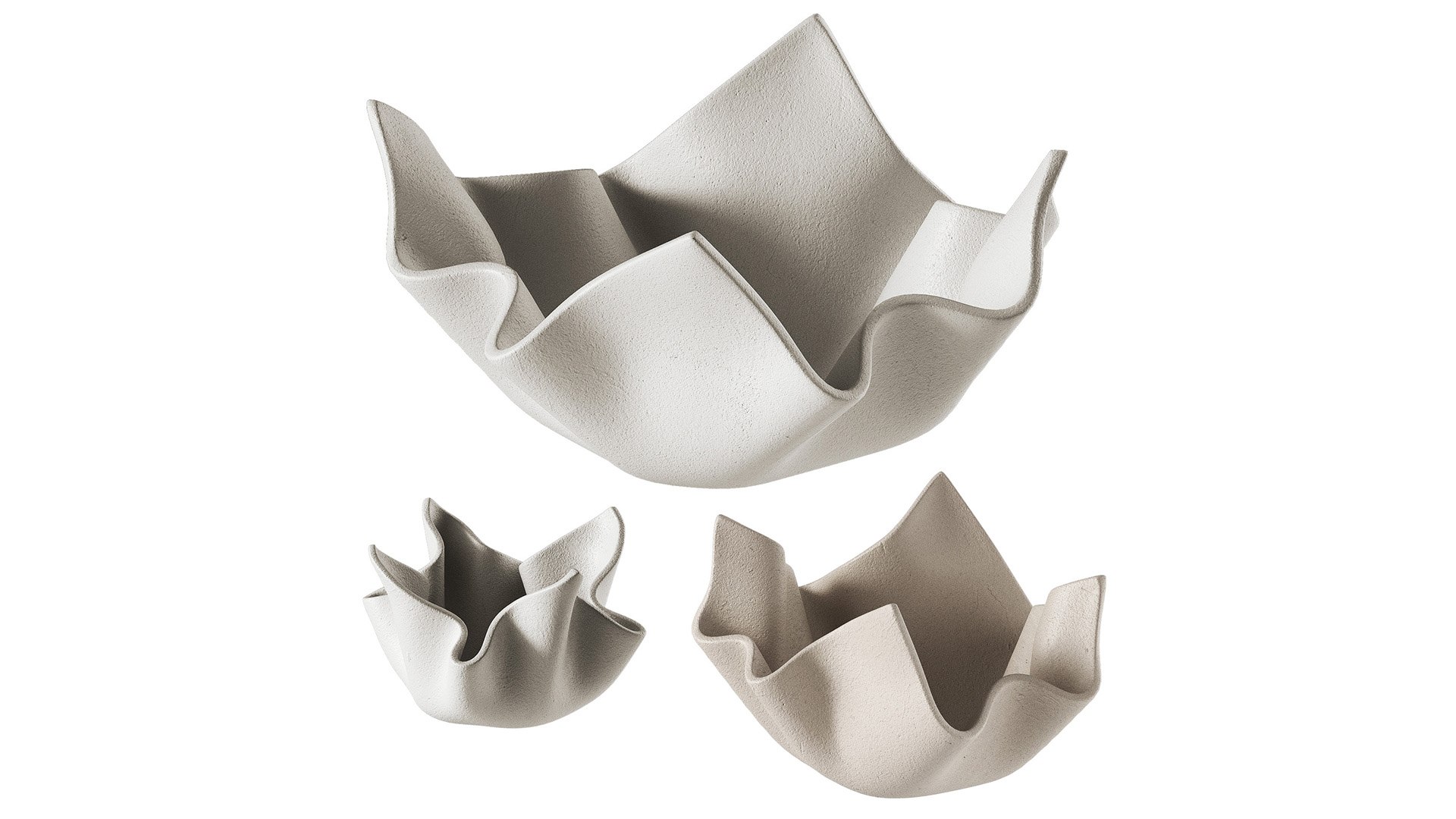 3D Decorative Ceramic Relief Folded Vases - TurboSquid 2253595