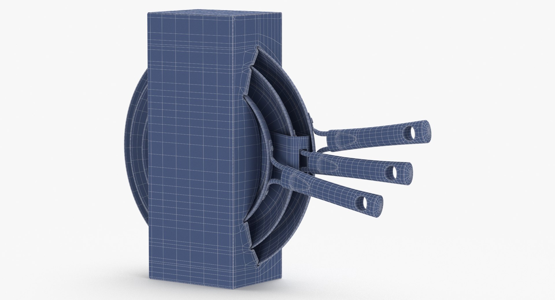 3D Cook Pans Type 01 Pack Blue Blank And Generic Label - TurboSquid 2154356