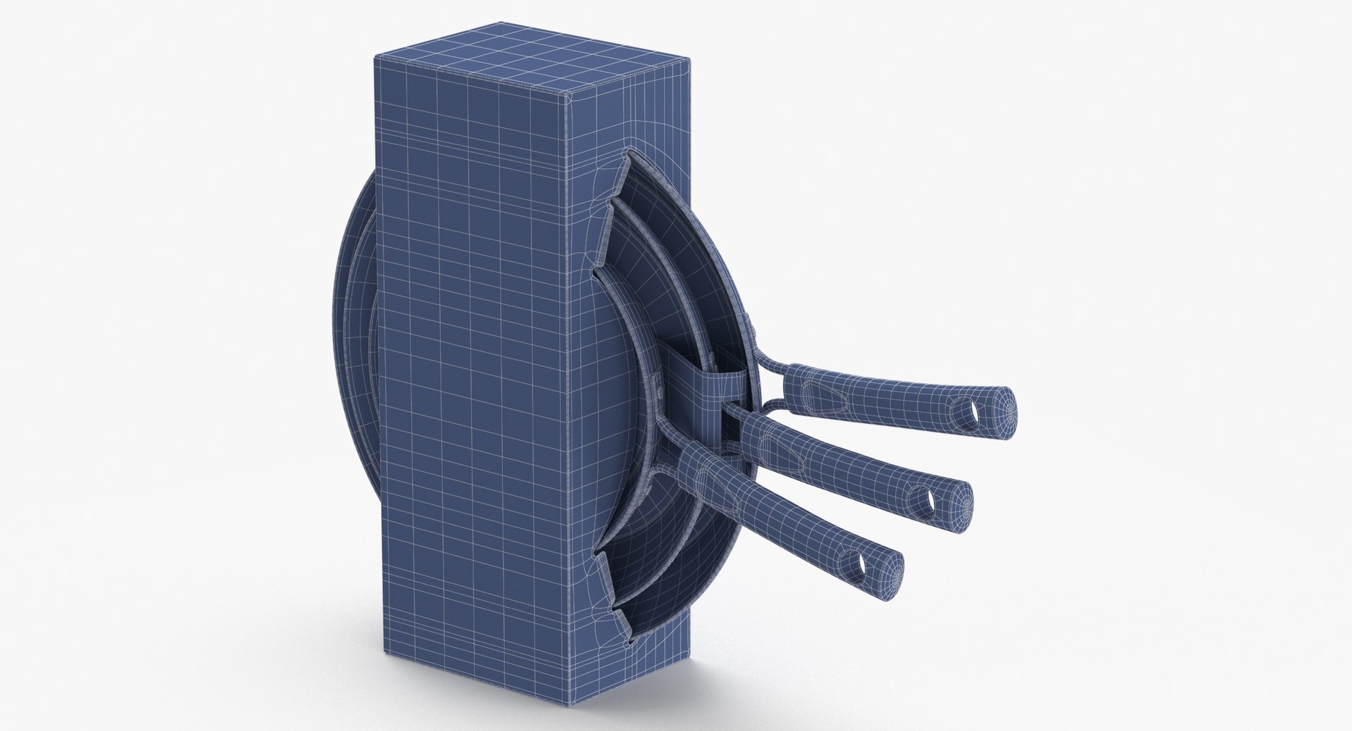 3D Cook Pans Type 01 Pack Blue Blank And Generic Label - TurboSquid 2154356