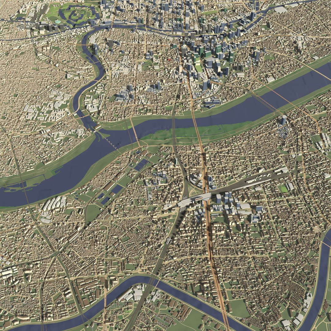 3D Osaka - Yodo River Japan - City And Urban - TurboSquid 2224774