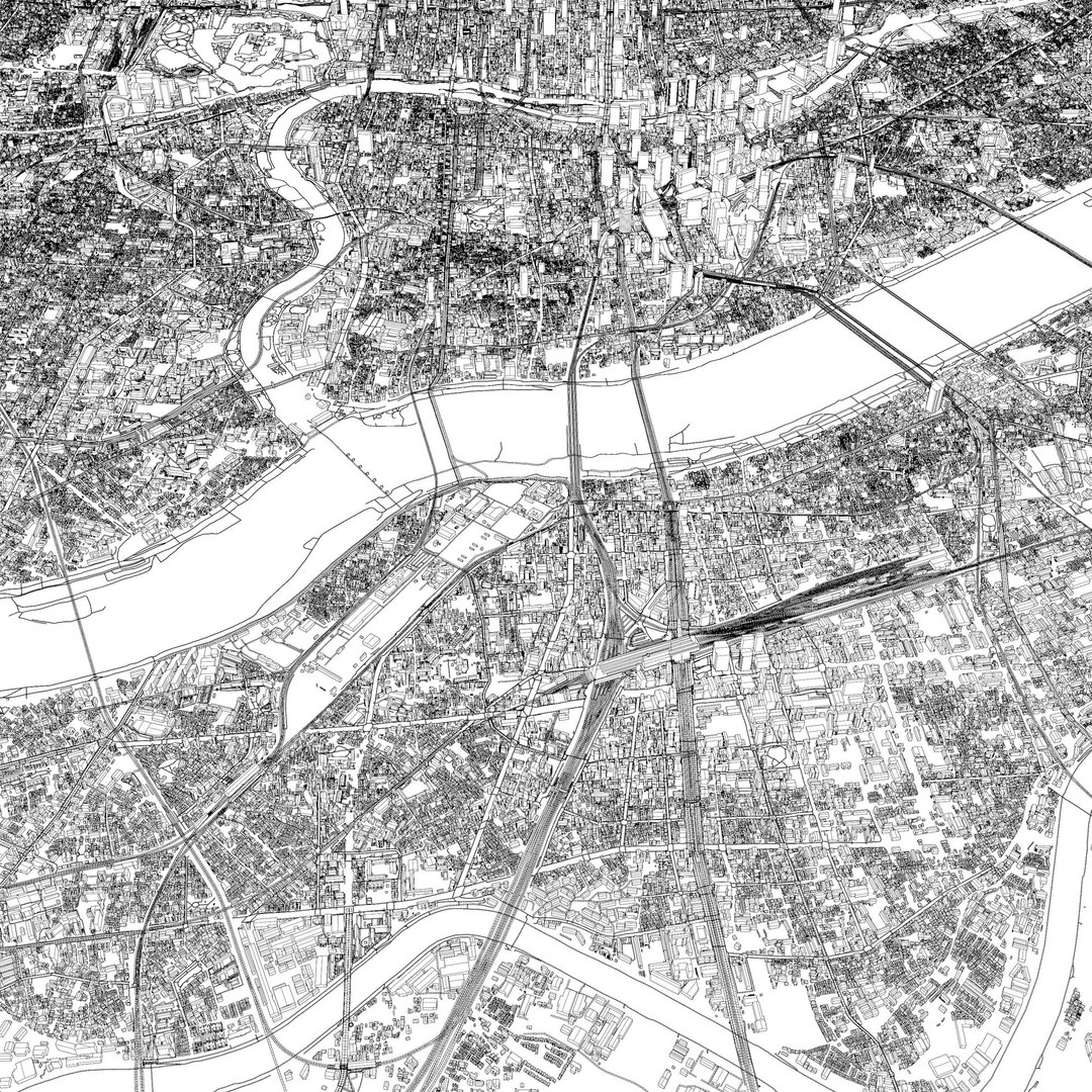 3D Osaka - Yodo River Japan - City And Urban - TurboSquid 2224774