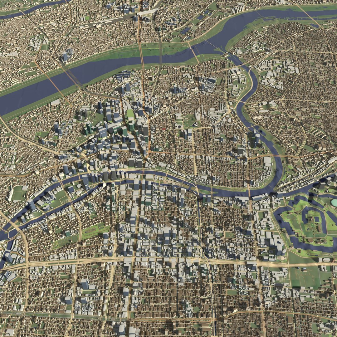 3D Osaka - Yodo River Japan - City And Urban - TurboSquid 2224774