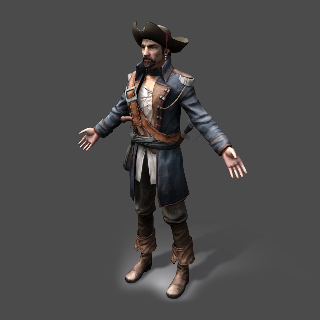 3d model pirate lord real-time